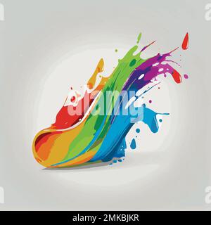Smears, stains of colored paint on a white background, multicolored ...