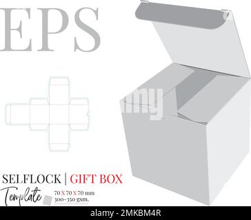 Self locking Box Template, Vector with die cut, laser cut layers. Self ...