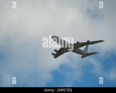 An E-8C Joint STARS operated by an aircrew from the 116th Airborne ...