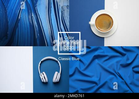 Collage made with photos inspired by color of the year 2020 (Classic ...