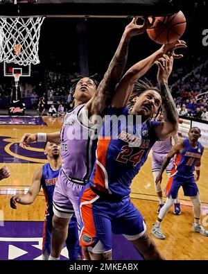 Florida guard Riley Kugel (24) celebrates a 3-pointer against Kentucky ...