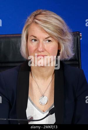 PARIS - Anne Rigail, CEO Air France during the explanation of the ...