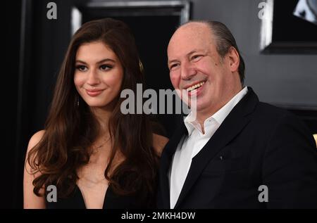 Hans Zimmer, right, and Annabel Zimmer arrive at the 61st annual Grammy ...