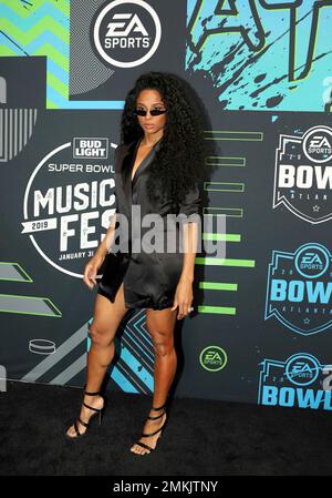 Jewel Burks Solomon arrives during the Bud Light Super Bowl Music Fest ...
