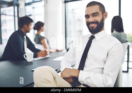 These meetings are always so informative. Cropped portrait of a ...