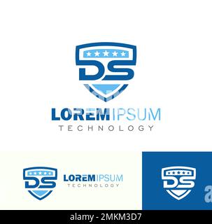 A vector illustration set of DS Letters Monogram Logo Initial Sign ...