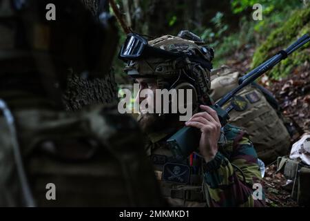A Belgian soldier with the Intelligence, Surveillance, Target ...