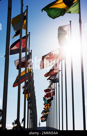 International flag display in Canberra Stock Photo - Alamy