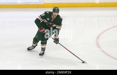 Minnesota Wild's Marcus Foligno plays during an NHL hockey game ...