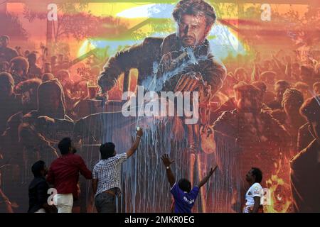 PETTA, Indian poster in Tamil and English, Rajinikanth, 2019. © Think ...