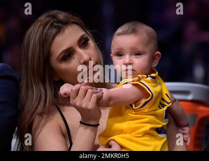 (R-L) Lonzo Ball and Daughter Zoey Christina Ball arrives at the ...