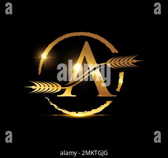 Wheat Grain Rice Agriculture Logo Design. Modern vector illustration ...