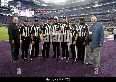 From left, referee Walt Coleman, back judge Tony Steratore, referee ...