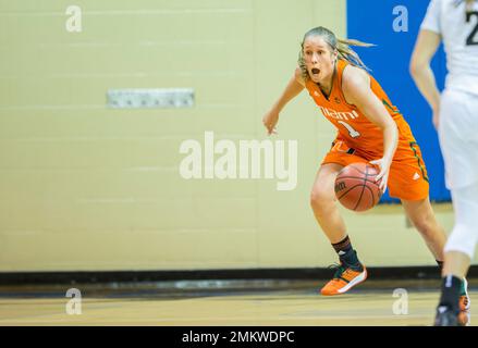 Miami (FL) Hurricanes guard Laura Cornelius (1) dribbles down court ...
