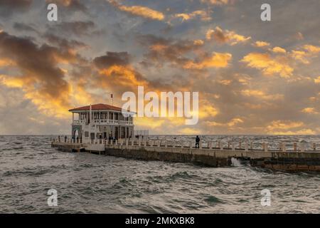 Moda pier and southwestern wind in Istanbul Province, Kadıköy District ...