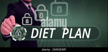 Text showing inspiration Diet Plan. Internet Concept Use of specific ...