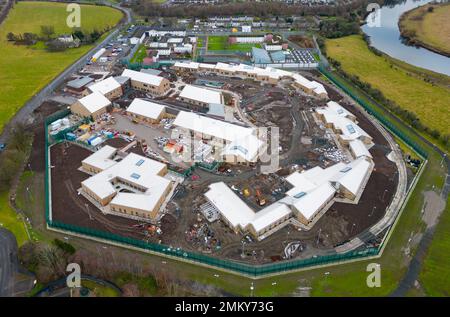 Stirling, Scotland, Aerial views of new HMP & YOI Stirling prison under ...