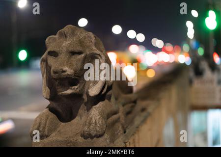 Ukraine, Lviv, historical lion sculpture, symbol of the city Stock ...