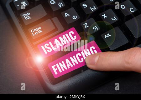 Conceptual display Islamic Banking. Concept meaning Banking system ...