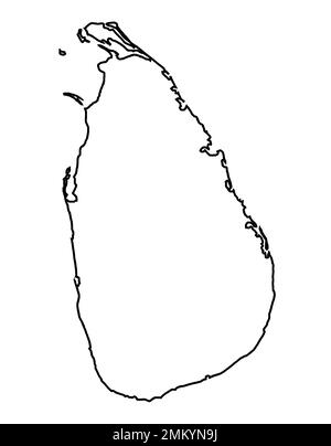 Map of Sri Lanka - outline. Silhouette of Sri Lanka map illustration ...