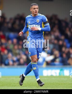 Ali Al-Hamadi of AFC Wimbledon celebrates scoring their side's third ...