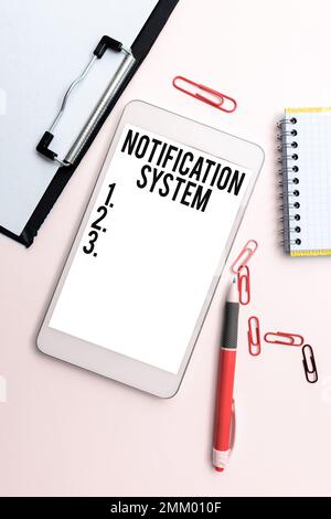 Handwriting text Notification System. Internet Concept Do not forget to ...