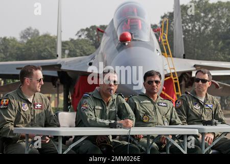 Air Commodore J. S. Mann, second left, Exercise Director, Indian Air ...