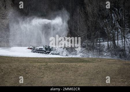 Snow cannon lance gun to produce artificial snow in ski resorts and on ...