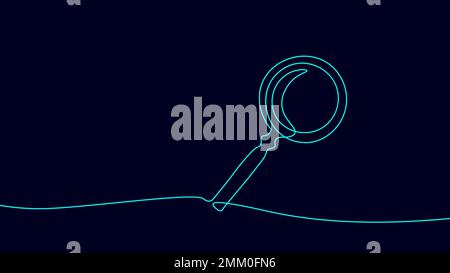 One line continuous magnifier symbol concept. Internet search find in ...
