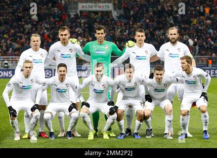 FC Viktoria Plzen team pose before the soccer Europa League, 2nd round ...