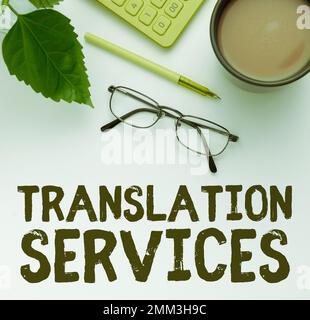 Inspiration showing sign Translation Services. Internet Concept ...