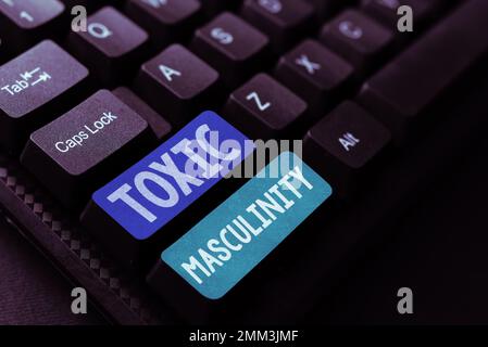 Conceptual caption Toxic Masculinity. Conceptual photo describes narrow ...