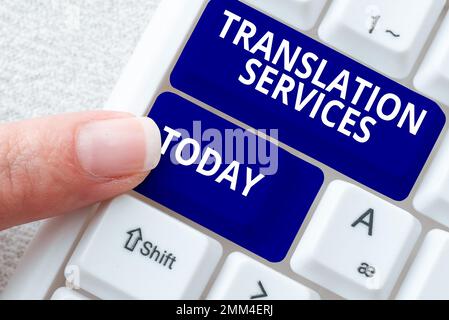 Text sign showing Translation Services. Conceptual photo organization ...