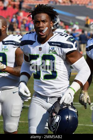 Los Angeles Rams linebacker Jacob Hummel (59) participates in drills at ...
