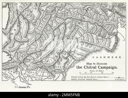 Chitral campaign map Stock Photo - Alamy