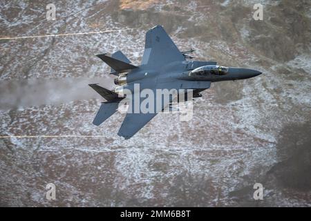 F-15E Strike Eagle Tahoe flight low level winter sortie, in LFA17 at ...