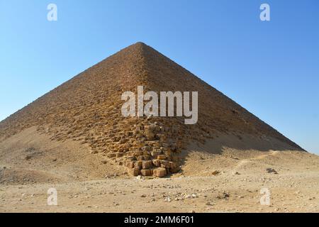 The red north pyramid of Dahshur of king Sneferu, named for the rusty ...