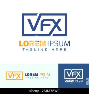 A vector Illustration set of VFX Monogram Initial Logo Sign Stock ...
