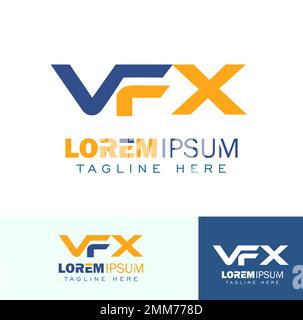 A vector Illustration set of VFX Monogram Initial Logo Sign Stock ...