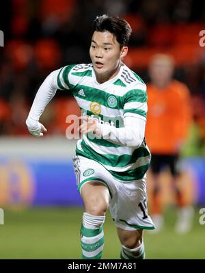 Celtic’s Oh Hyeon-gyu in action during the cinch Premiership match at ...