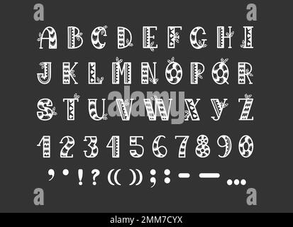 Alphabet ethnic design, tribal africa decorative ethnic type numbers ...