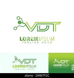 A vector Illustration set of VDT Monogram Initial Logo Sign Stock ...