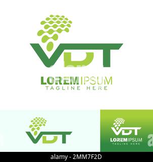 A vector Illustration set of VDT Monogram Initial Logo Sign Stock ...