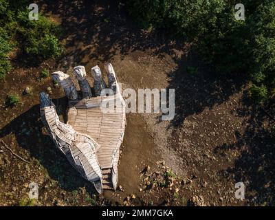 The Kéz lookout or God's hand lookout is a wooden tourist attraction ...