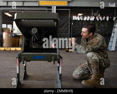 Senior Airman William Oskay, 2nd Aircraft Maintenance Squadron weapons ...