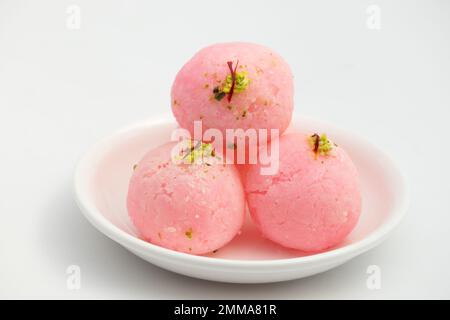 Indian Bengali Mithai Pink Rasbhari Also Called Chena Angoor, Gulabi ...