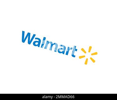 Walmart, rotated, white background, logo, brand name Stock Photo - Alamy