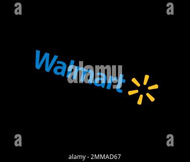 Walmart, rotated, black background, logo, brand name Stock Photo - Alamy