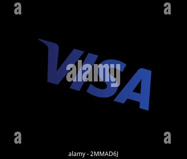 Visa Inc, black background, logo, brand name Stock Photo - Alamy