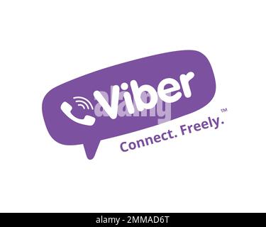 Viber, rotated, white background, logo, brand name Stock Photo - Alamy